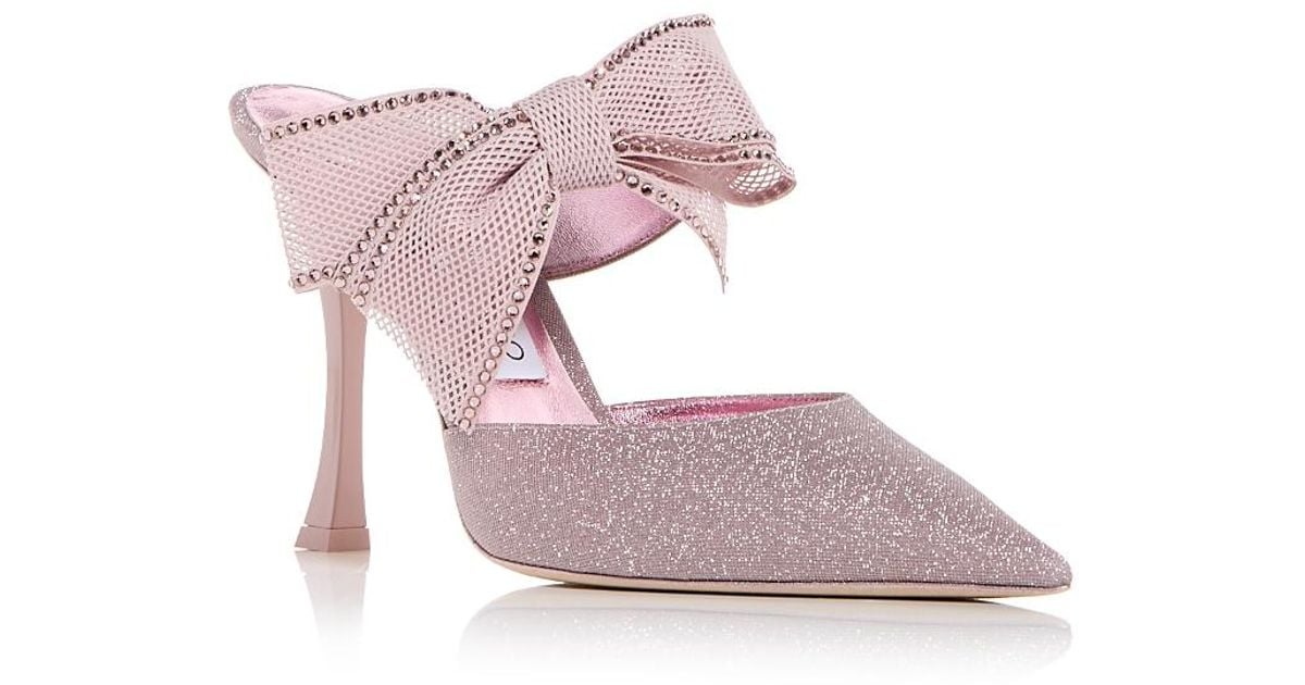 Jimmy Choo Brook 100 Glitter High Heel Mules in Pink | Lyst