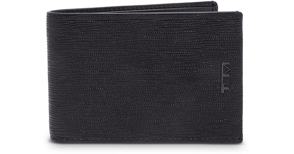 Tumi Nassau Slg Slim Leather Embossed Billfold Wallet in Black for Men ...