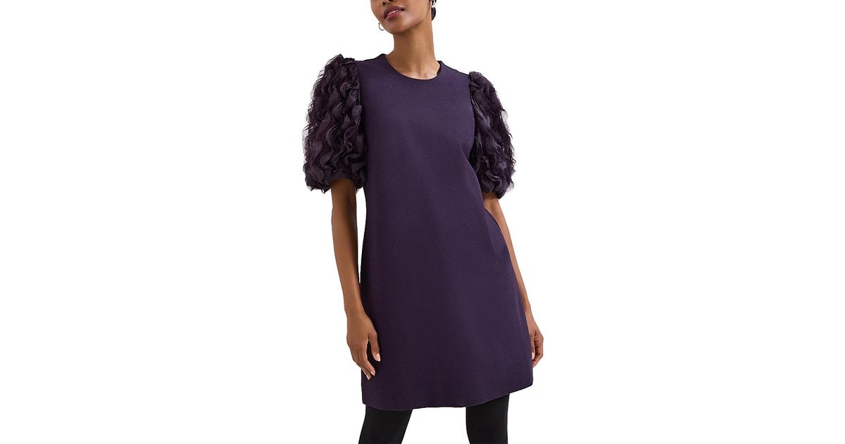 Phase Eight Aida Puff Sleeve Dress in Purple | Lyst UK
