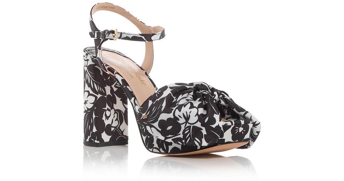 Kate Spade Lucie Tropical High Heel Platform Sandals in Metallic | Lyst