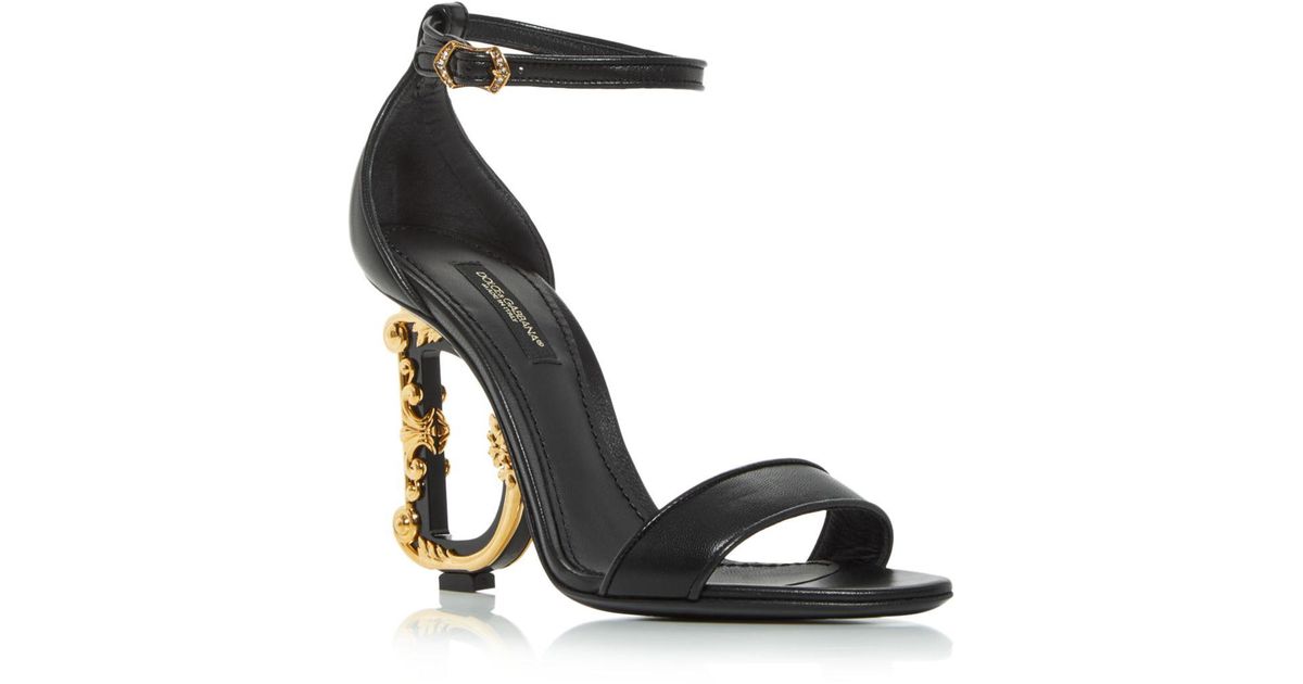 Dolce And Gabbana Dandg Sculpted High Heel Sandals In Black Lyst