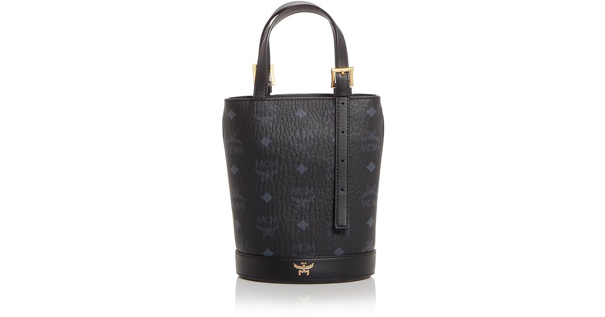 MCM Aren Visetos Crossbody Tote in Black | Lyst