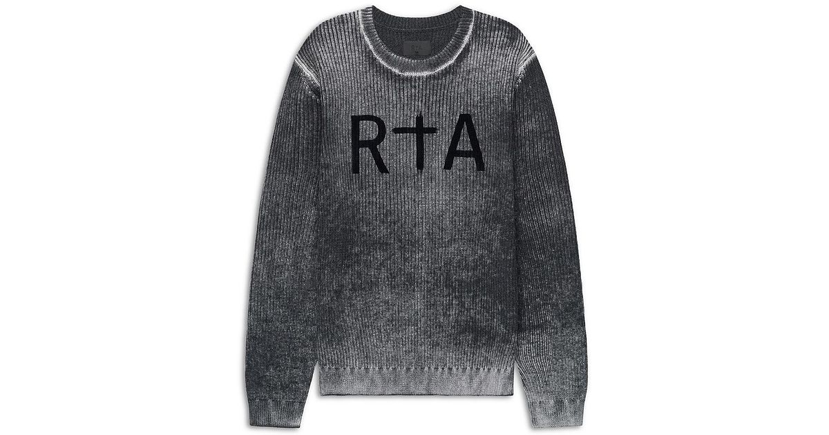 RTA Ethan Glitch Crew Neck Sweater in Gray for Men | Lyst