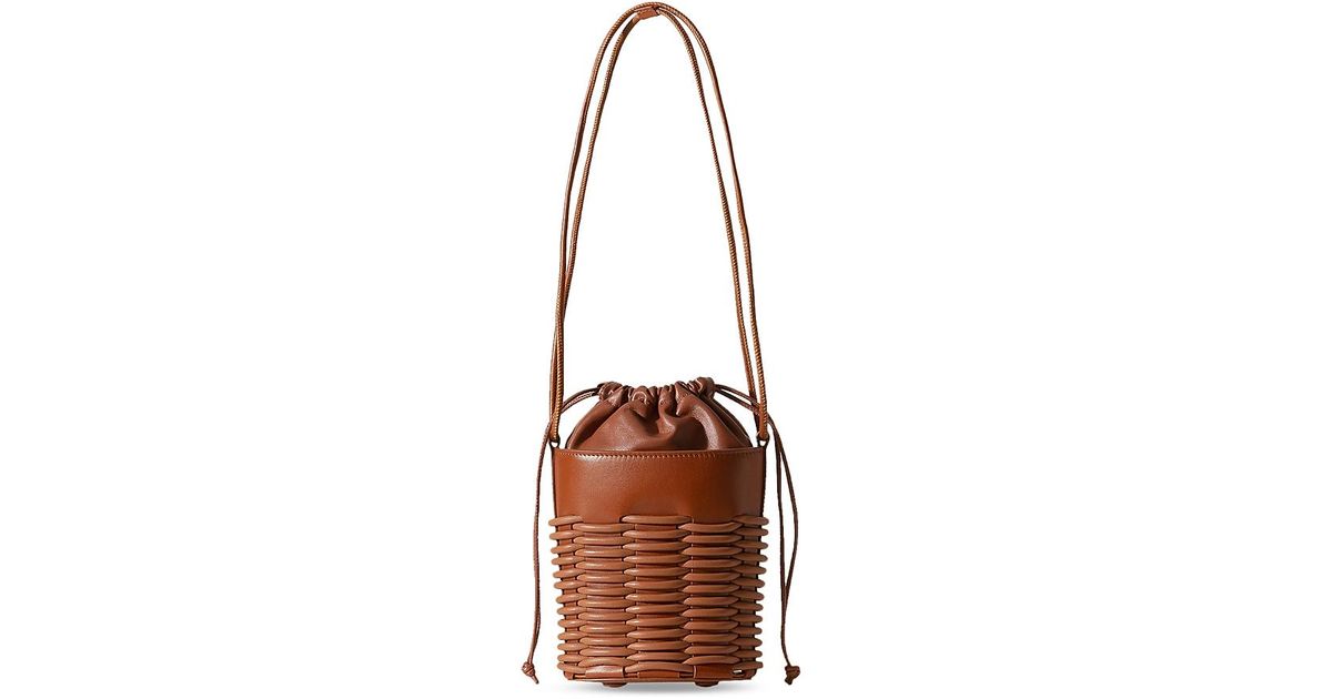 Hereu Pinar Braided Detail Drawstring Bucket Bag in Brown | Lyst