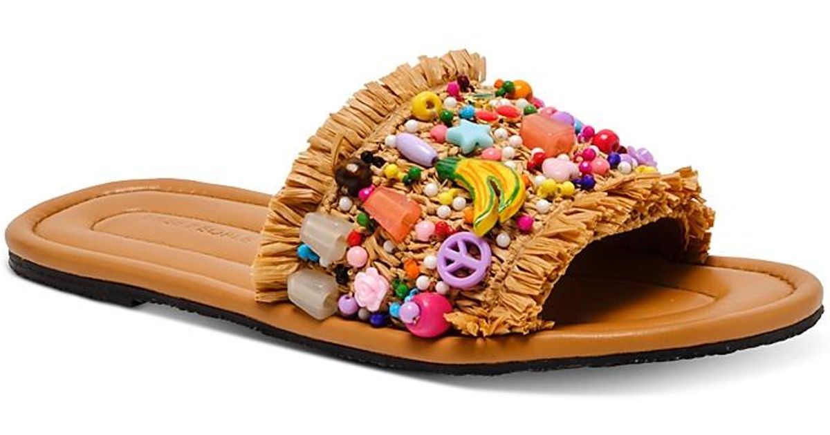 Free People Shipwrecked Slide Sandals in Orange | Lyst