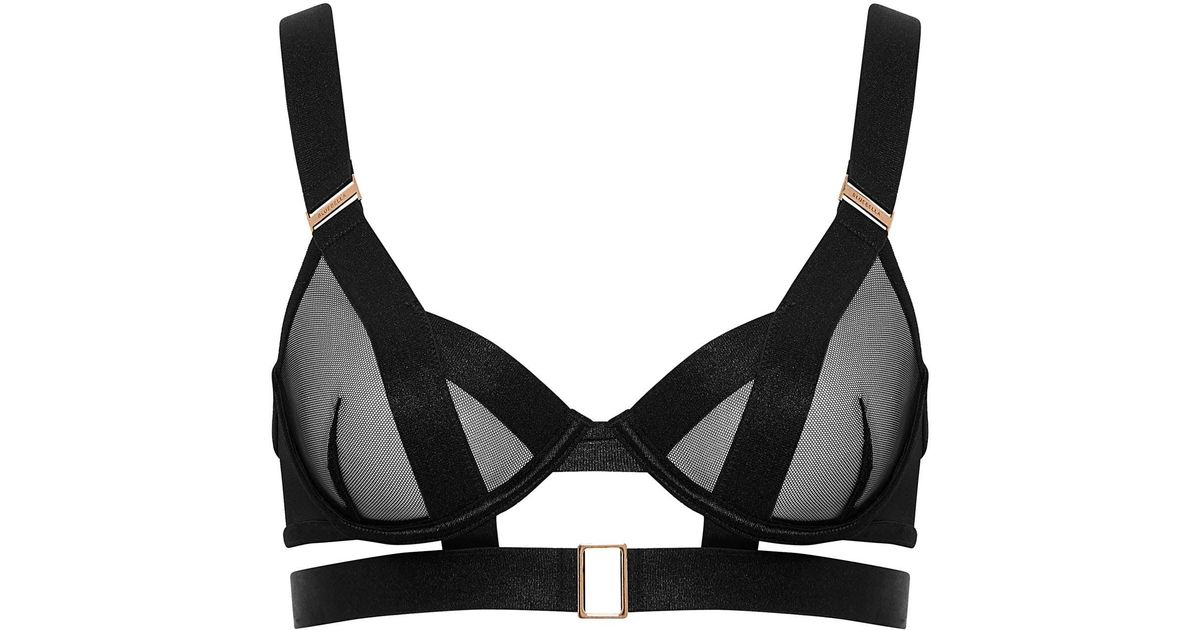 Bluebella Trinity Sheer Strappy Bra in Black | Lyst