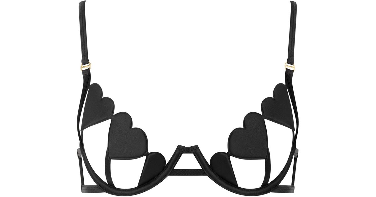 Bluebella Gia Open Heart Bra in Black | Lyst