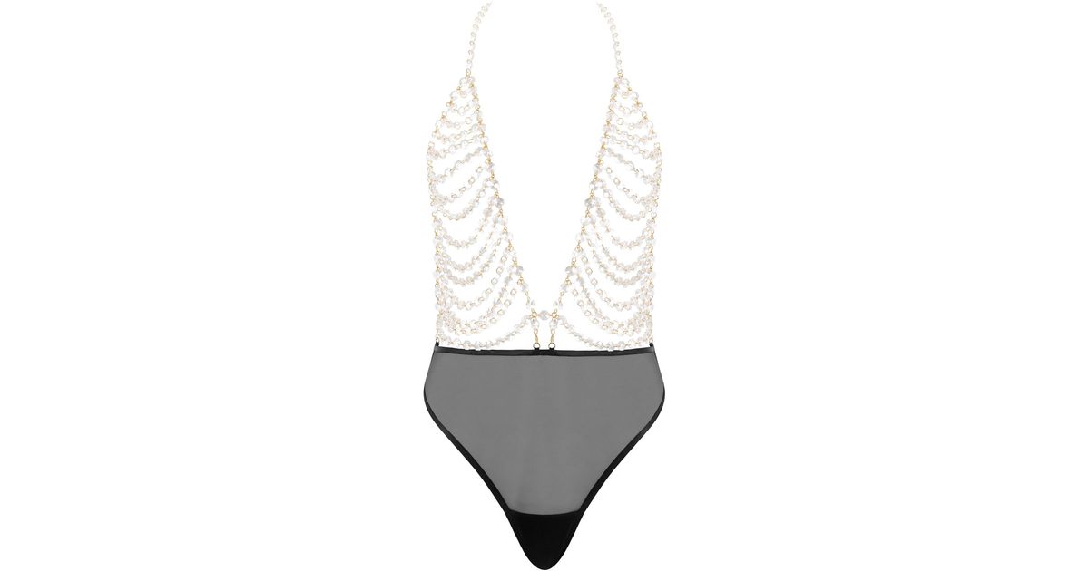 Bluebella Crystal Bodysuit Clear in Grey | Lyst UK