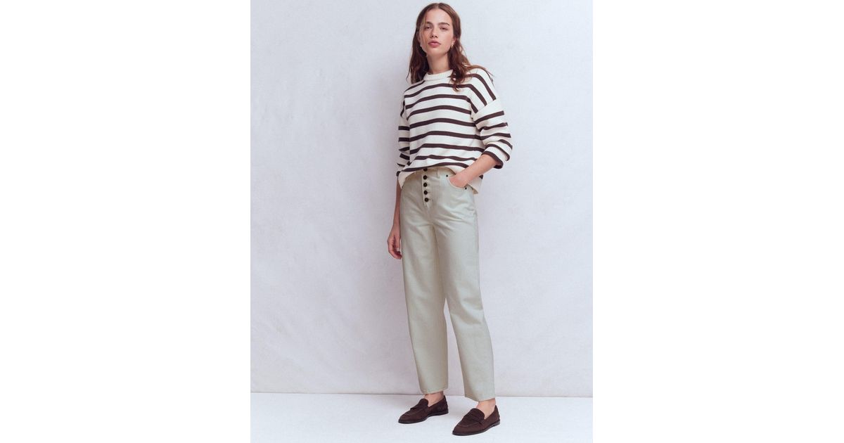 Boden Exposed Button Straight Jeans in Gray | Lyst