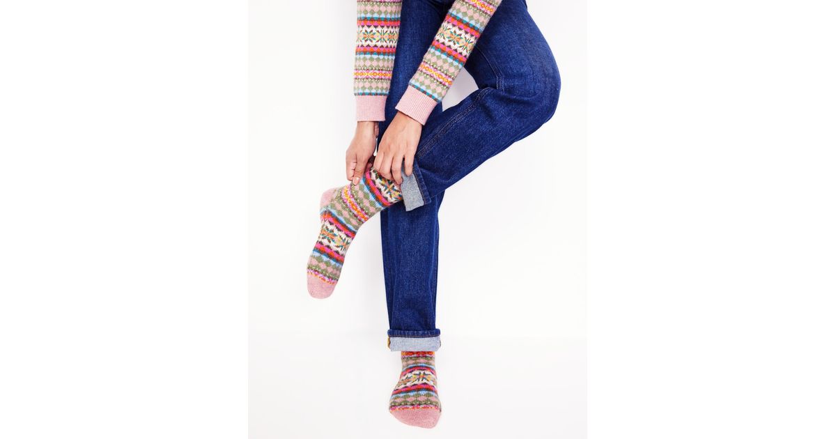 Boden Cosy Fair Isle Socksfairisle in Blue | Lyst