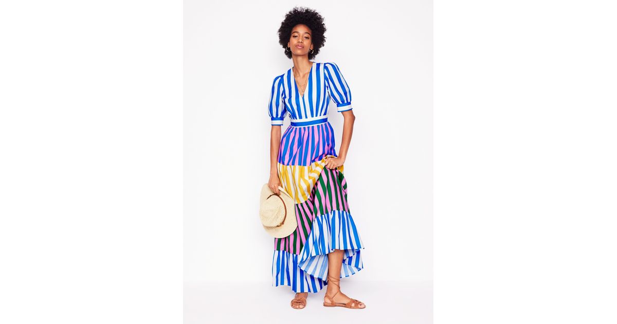 Boden Bella Puff Sleeve Maxi Dress in Blue | Lyst
