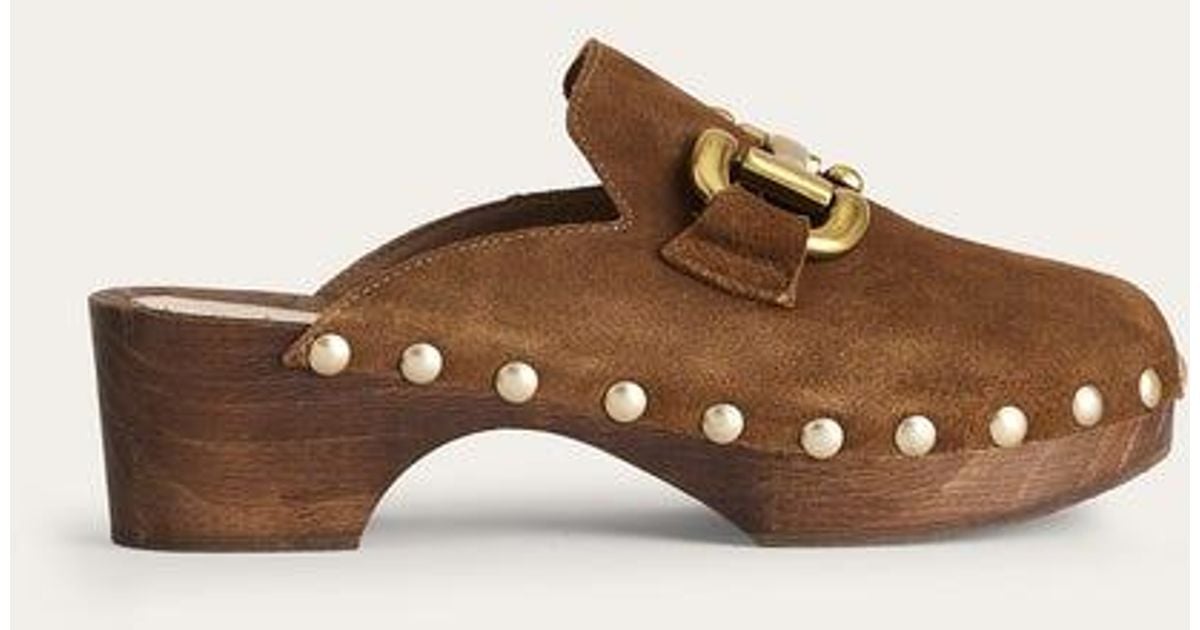 Boden Iris Snaffle Heeled Clogs in Brown | Lyst