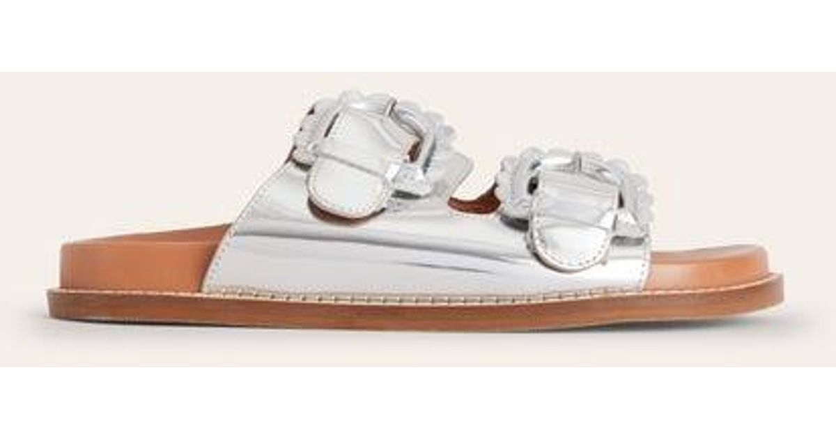 Boden Double Buckle Sliders in Natural | Lyst