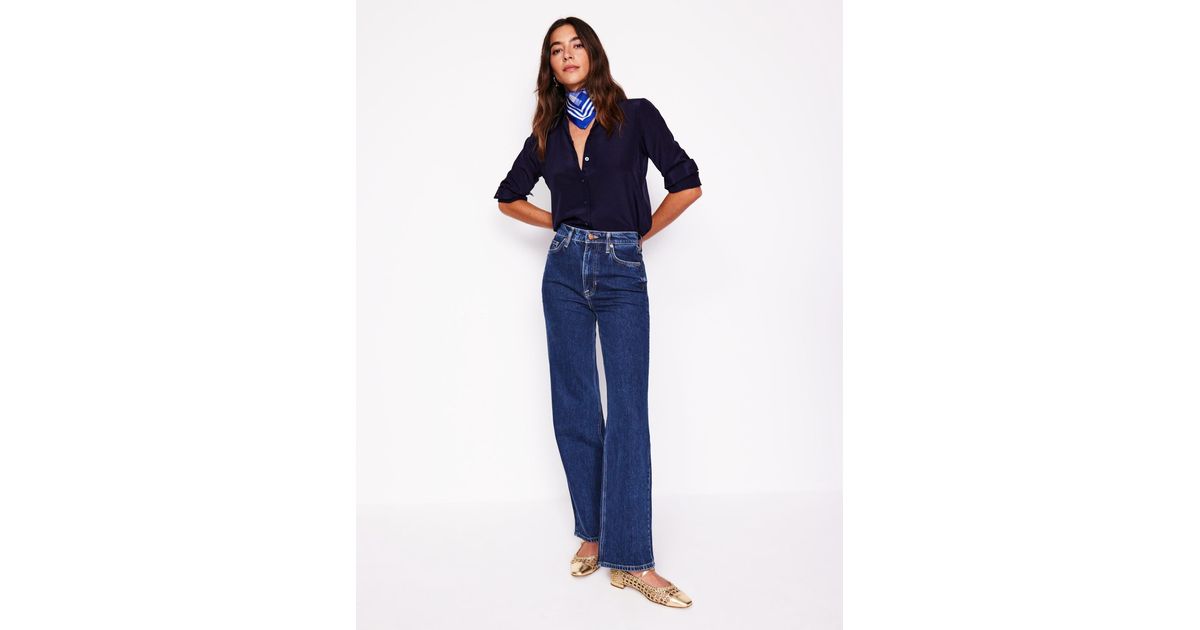 Boden High Rise Column Leg Jeans in Blue | Lyst