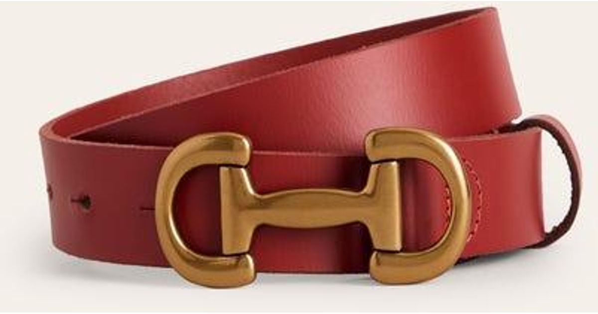 Boden Iris Snaffle-Trim Leather Belt in Red | Lyst UK
