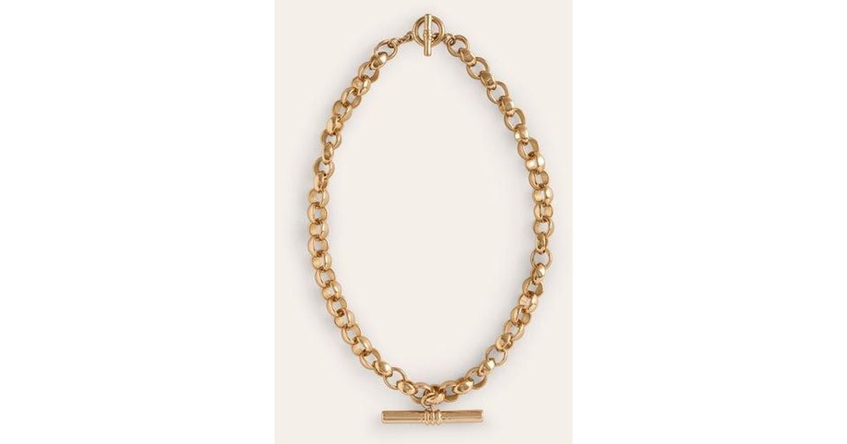 Boden Chunky T-bar Chain Necklace in Natural | Lyst
