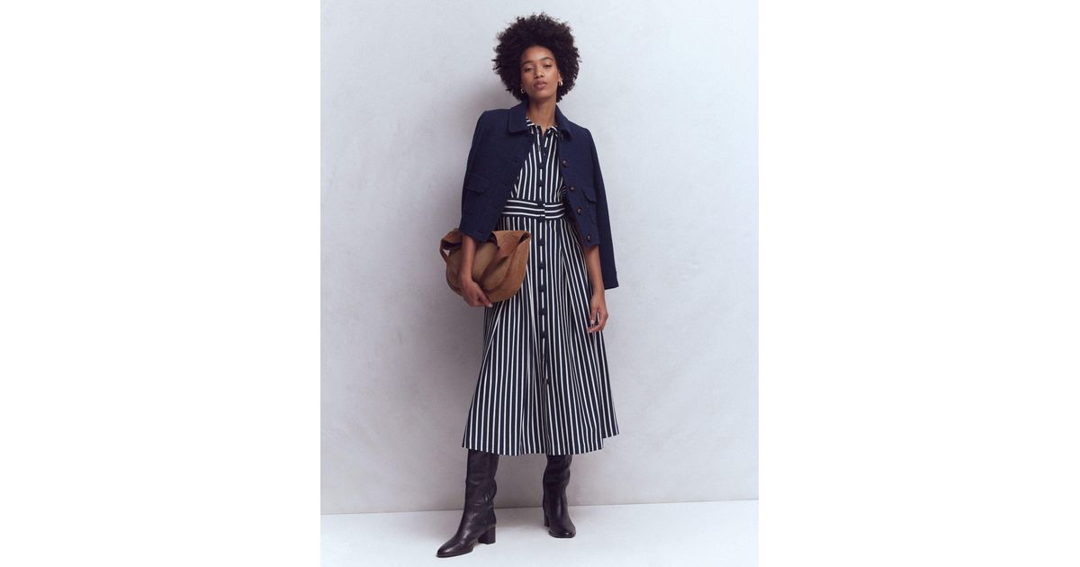 Boden Bridget Ponte Shirt Dress in Blue | Lyst UK