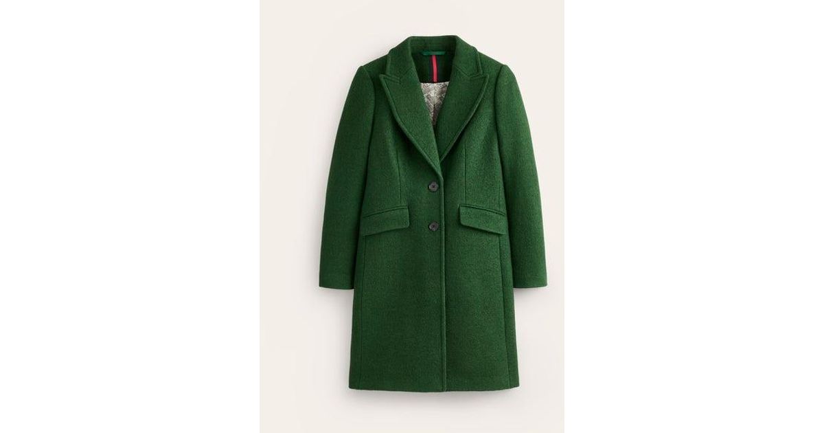 Boden Chichester Textured Coat in Green | Lyst