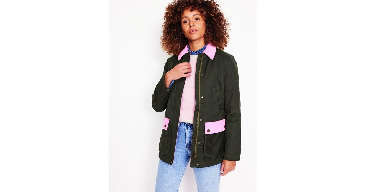 Boden Heritage Wax Jacket-Winter Moss, Cherries Jubilee in Green | Lyst UK