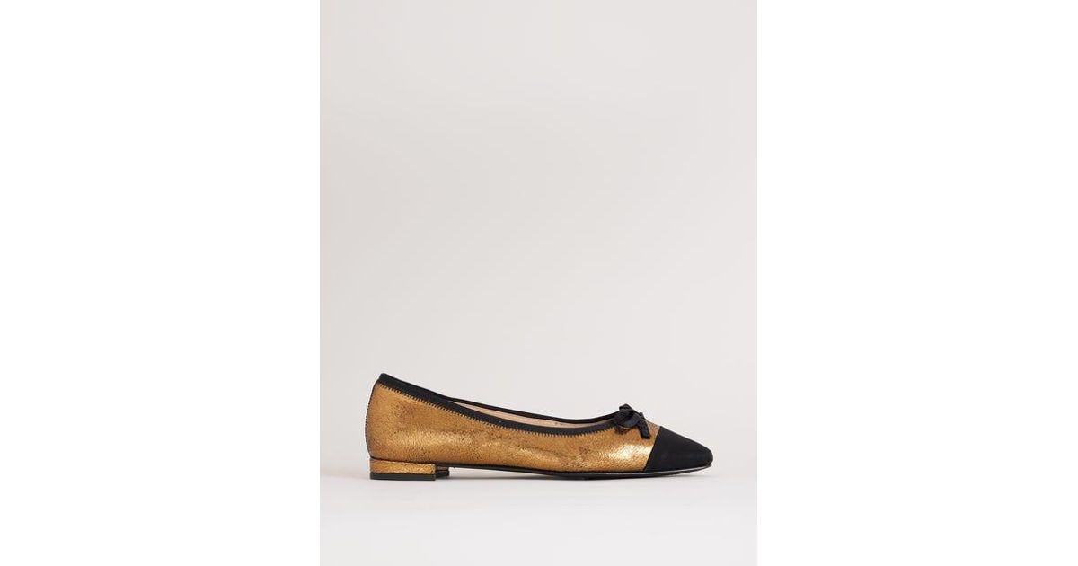 Boden Toe Cap Ballet Flat Metallic | Lyst