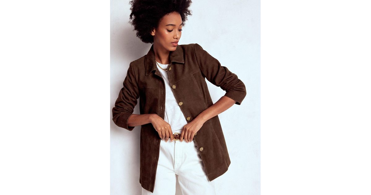 Boden Suede Jacket-Dark Chocolate in Brown | Lyst