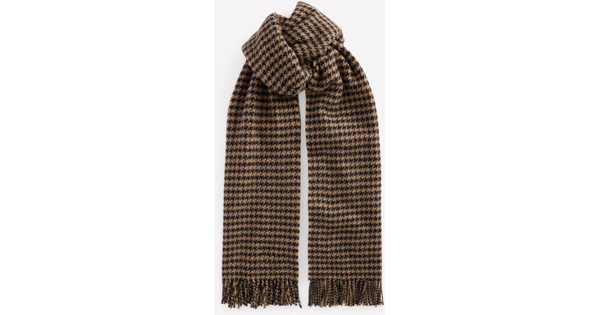 Boden Houndstooth Blanket Scarf in Brown | Lyst UK