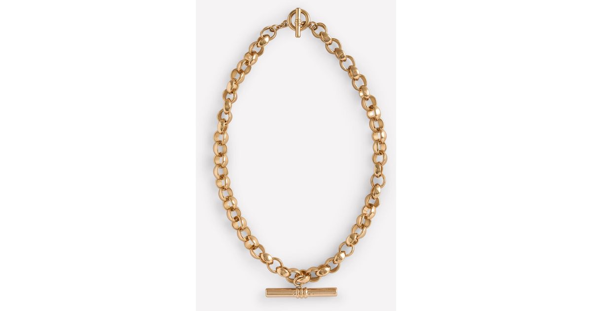 Boden Chunky T-Bar Chain Necklace in Metallic | Lyst
