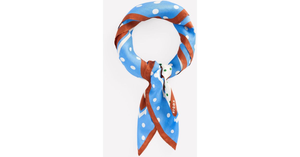 Boden Square Silk Scarf Hot Pepper, Gardenia Grove in Blue | Lyst