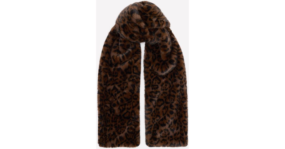 Boden Faux Fur Scarf in Brown | Lyst