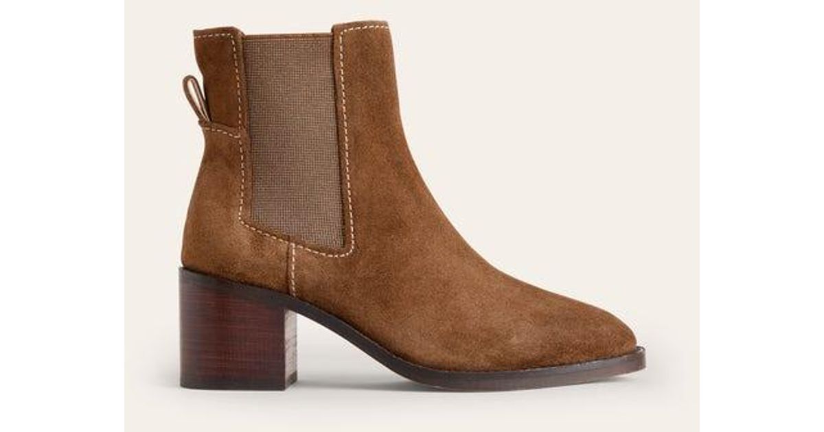 Boden Chelsea Block Heel Boot in Brown | Lyst