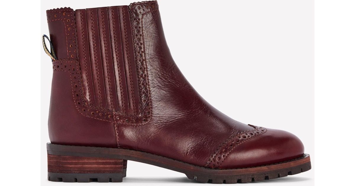 Boden Brogue Detail Chelsea Boots in Purple | Lyst