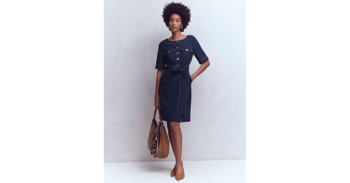 Boden Bria Ponte Shift Dress in Blue | Lyst