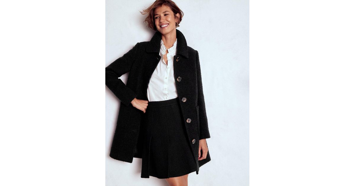 Boden Carlisle Wool Coat in Black | Lyst UK