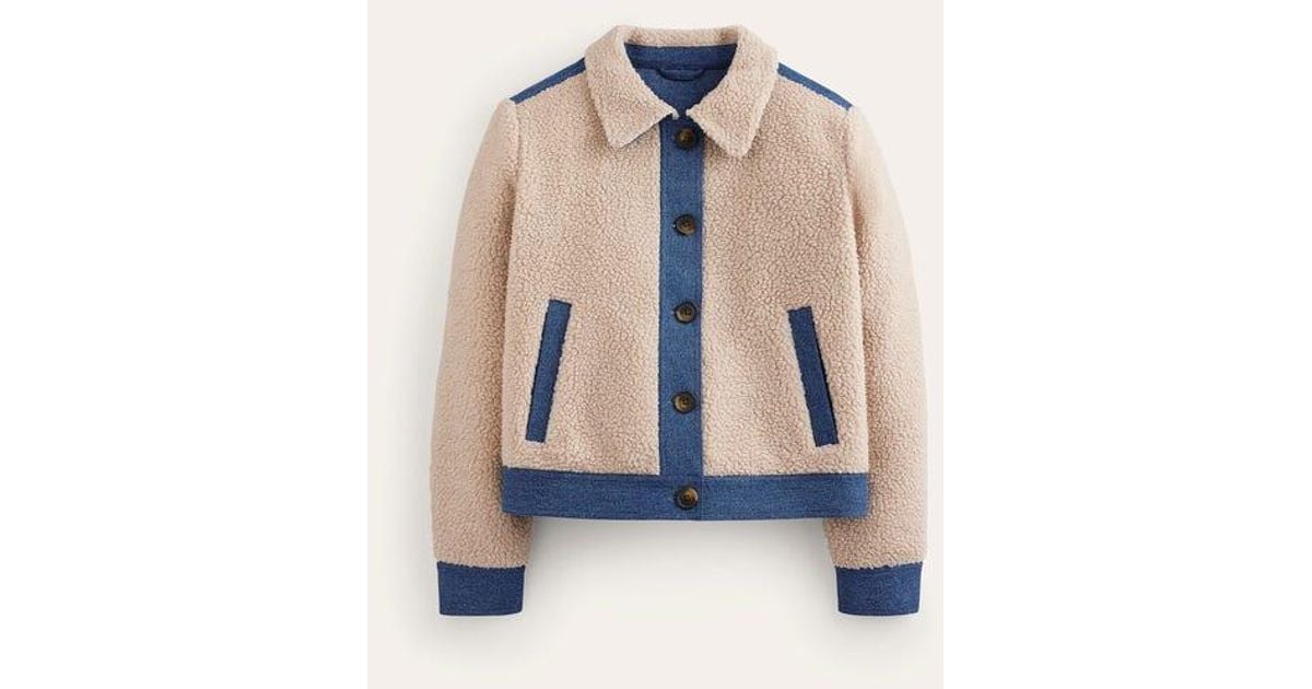 Boden Borg Mix Jacket Natural in Blue | Lyst