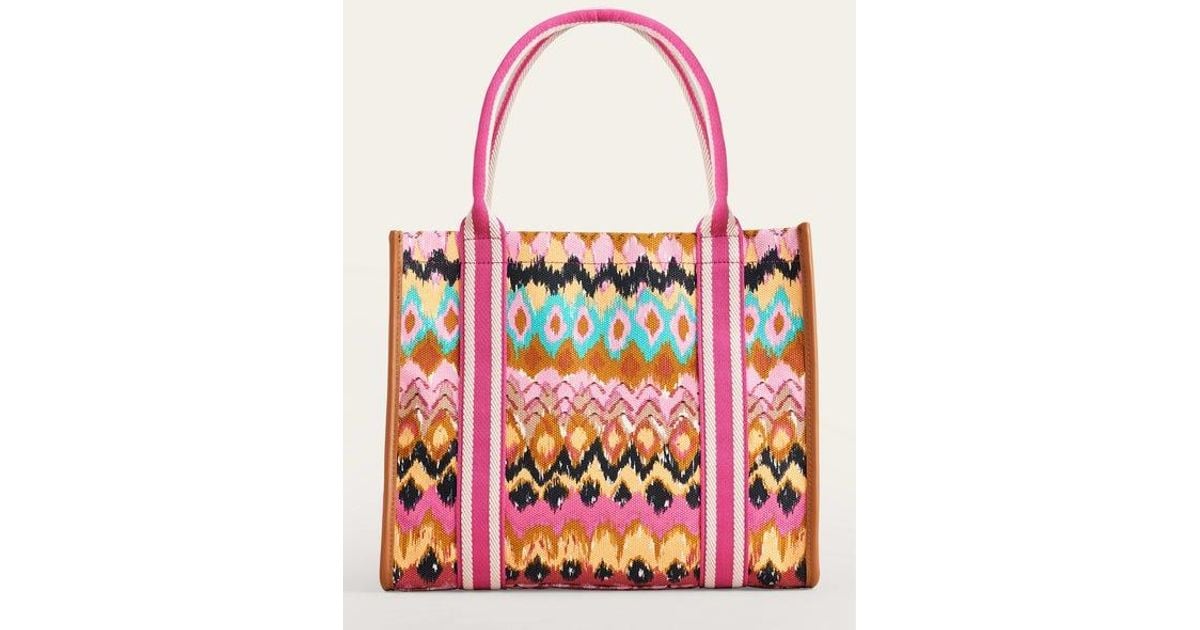 Boden Structured Canvas Tote Bag Multi, Ikat in Pink | Lyst