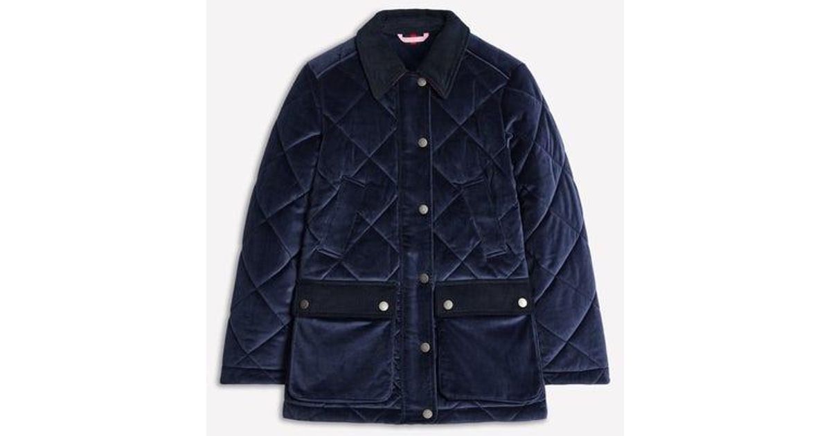 Boden Quilted Velvet Jacket in Blue | Lyst