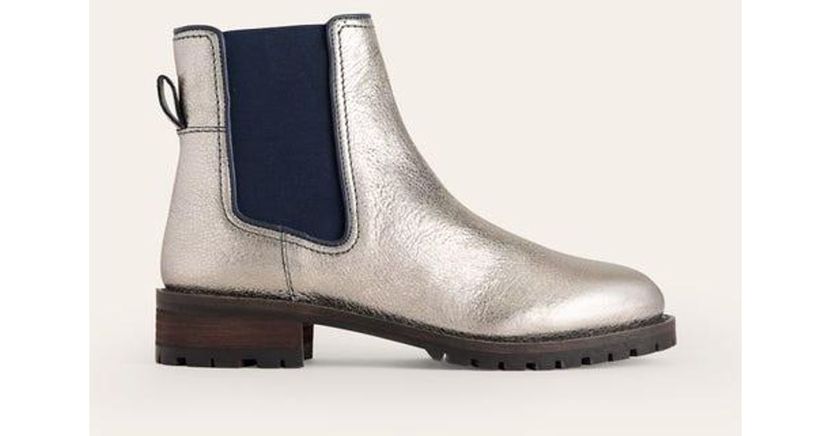 Boden Freya Chelsea Boots Metallic in Blue | Lyst