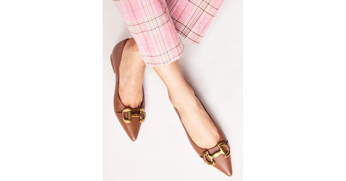 Boden Iris Snaffle Ballet Flatstan in Brown | Lyst UK