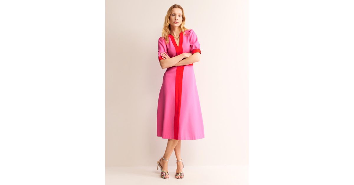 Boden Philippa Ponte Midi Dresssangria Sunset in Pink | Lyst
