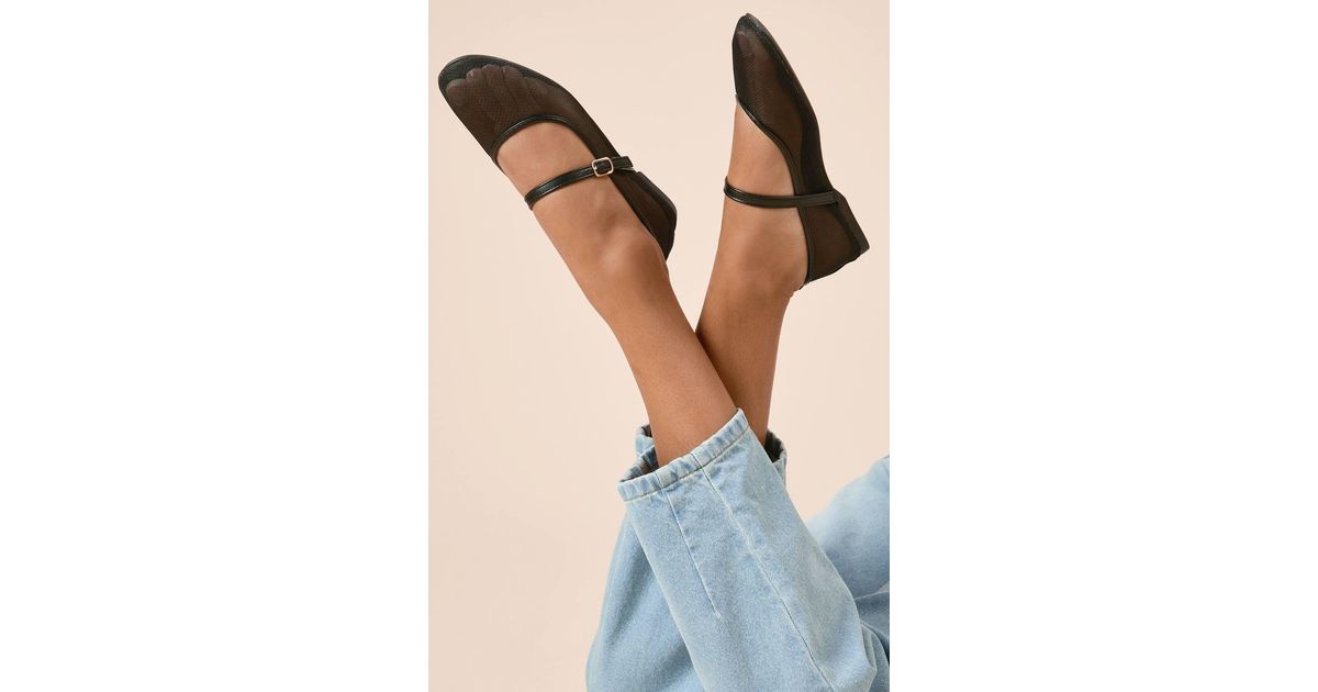 Dorothy Perkins Chandra Sheer Mesh Mary Jane Ballet Pumps in Blue | Lyst