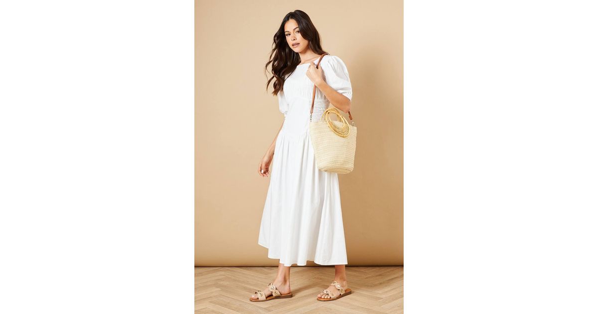 Oasis Soraia Rattan Detail Tote Bag in Natural | Lyst