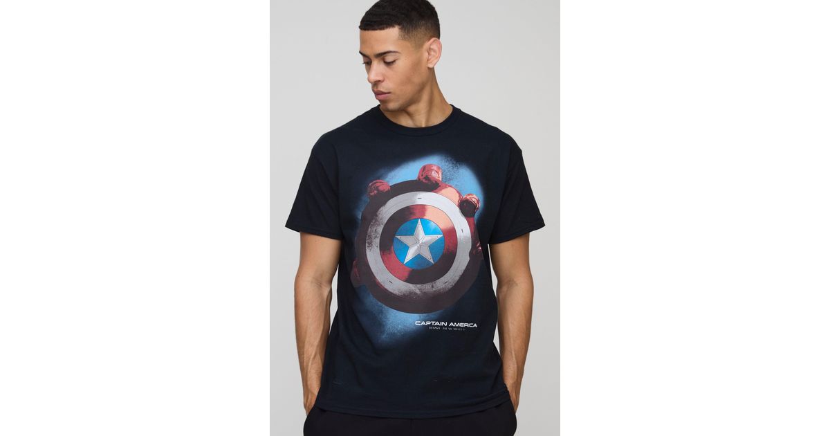 BoohooMAN Oversized Captain America Red Hulk Hand License T-shirt in ...