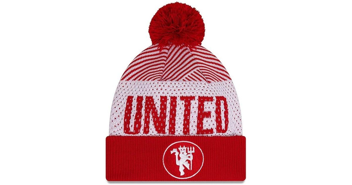 BoohooMAN New Era Manchester United Fc Knitted Engineered Crown Beanie ...