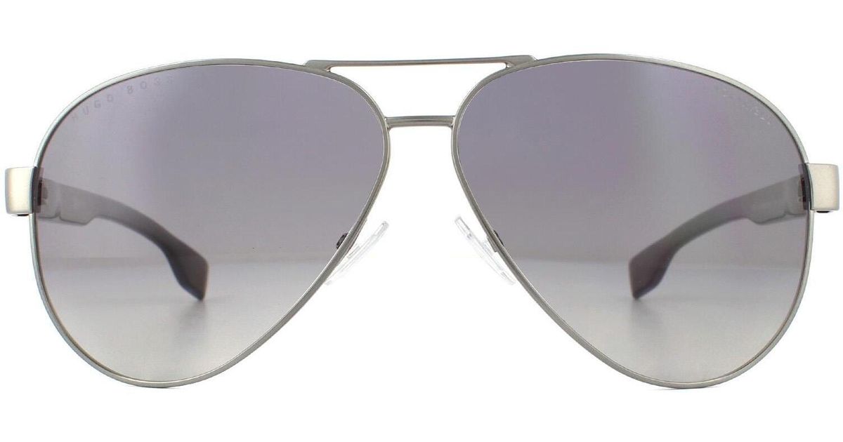 BoohooMAN Hugo Boss Rectangle Matte Dark Ruthenium Grey Gradient ...