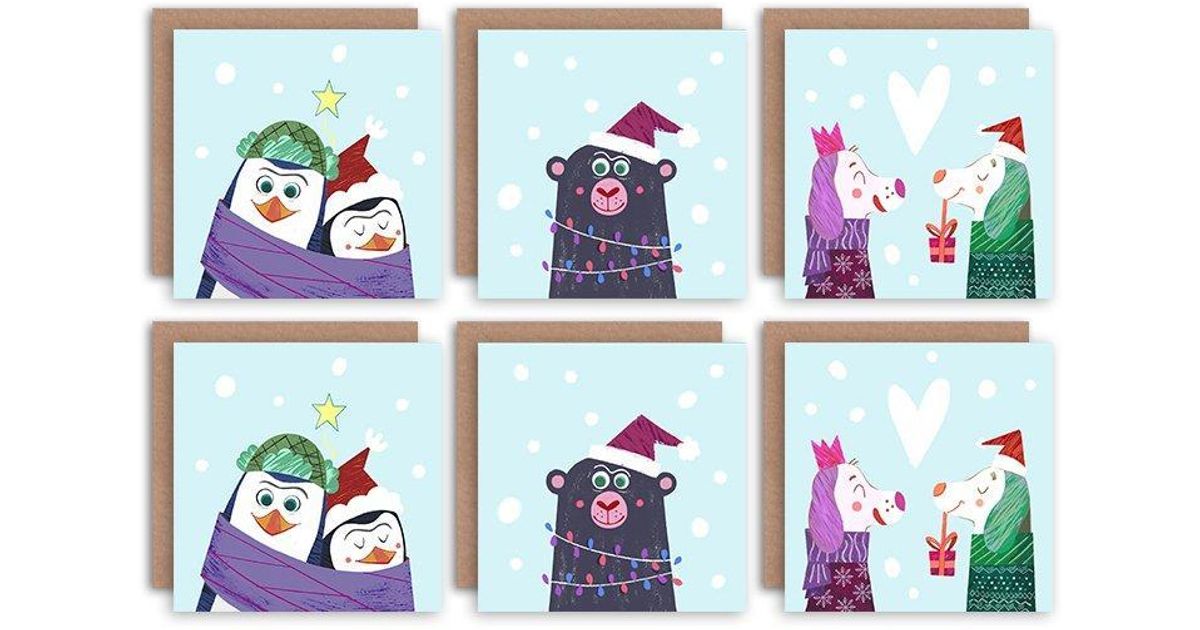 BoohooMAN Artery8 Festive Bright And Friendly Christmas Greeting Cards ...