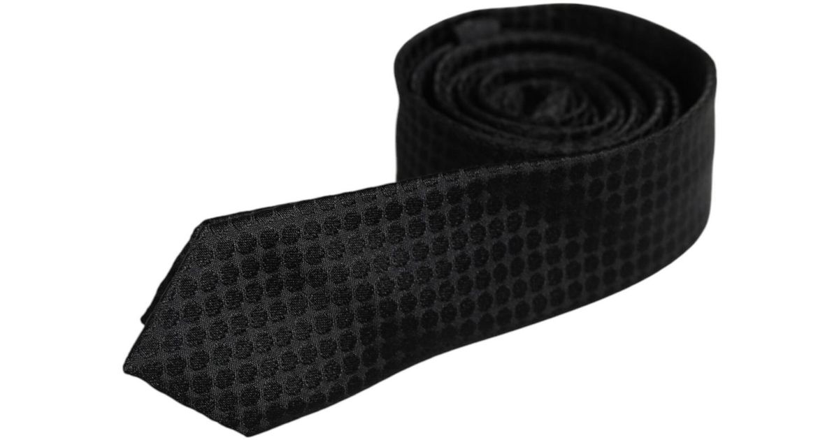 BoohooMAN Dolce & Gabbana Dotted Pattern Silk Tie - Black for Men | Lyst UK