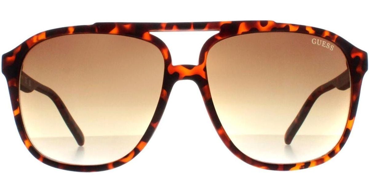 BoohooMAN Guess Aviator Brown Brown Gradient Gf5084 in Natural for Men ...