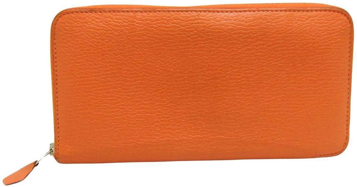 BoohooMAN Hermes Preloved Zip Around Wallet Long Style Unisex - Orange ...