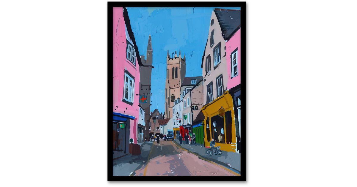 BoohooMAN Artery8 Cirencester Colourful English Town Painting Framed ...