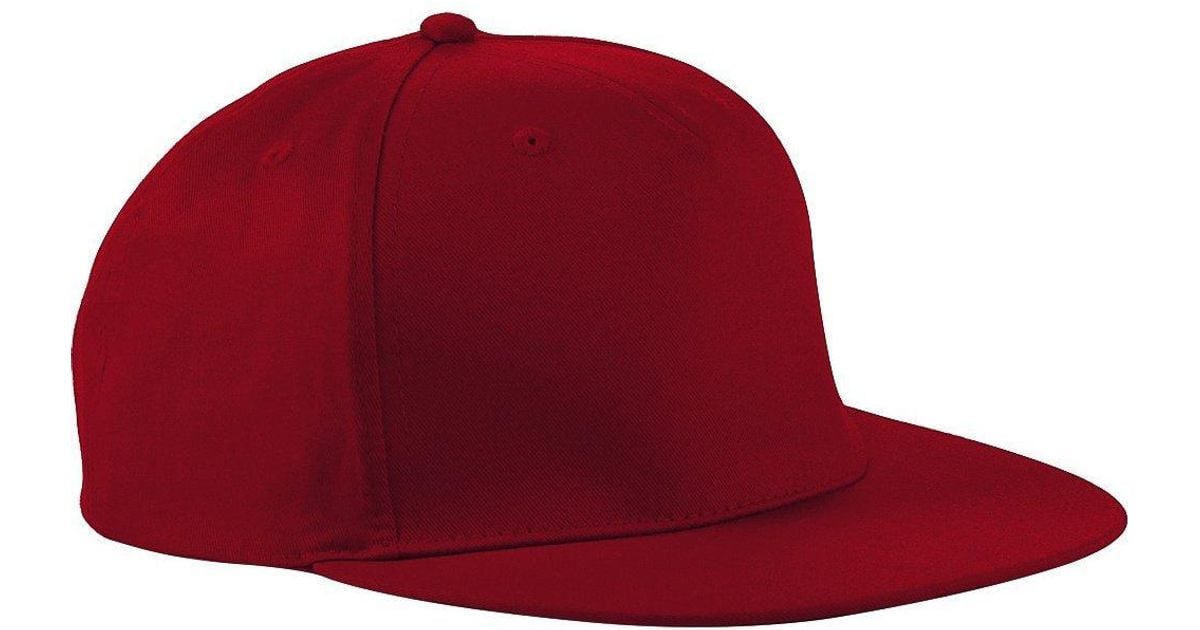 BoohooMAN Beechfield 5 Panel Retro Rapper Cap in Red for Men | Lyst UK